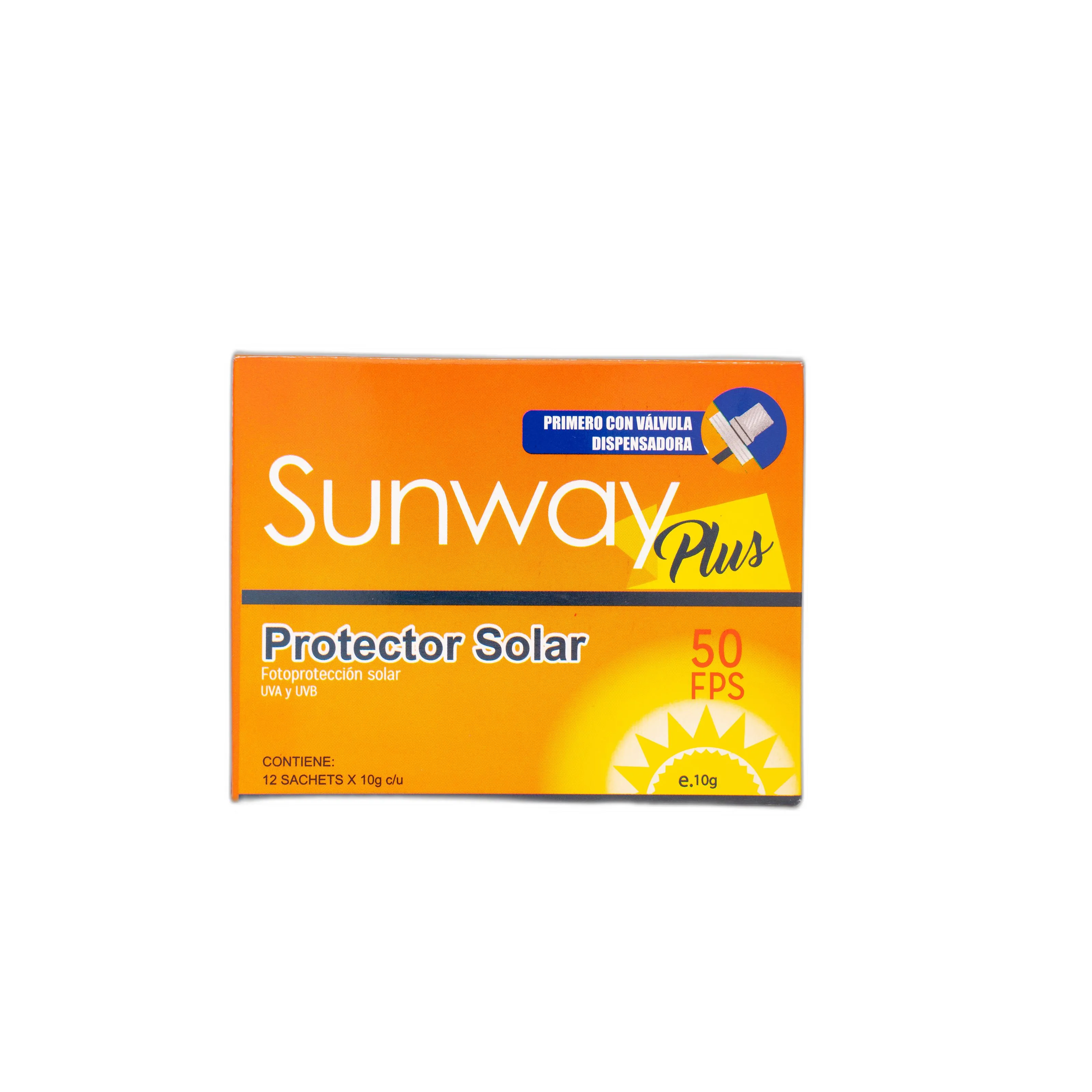 Protector Solar Spf 50 Sunway Plus 12 Sachet Mediseg | Galenica ...